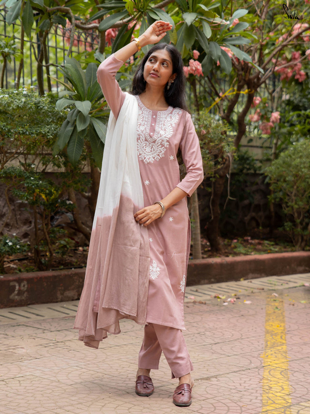 Suta Pink Cotton Kurta Set
